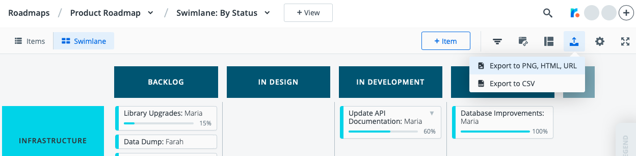 Publish Roadmaps To URL PNG Or HTML Roadmunk